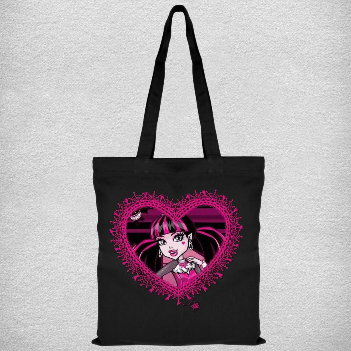 draculaura monster high doll black tote bag – Kuma Designs Shop